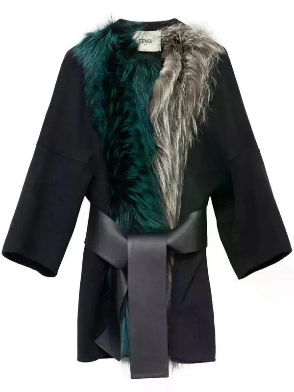 Fendi Fur-trim Wool Coat