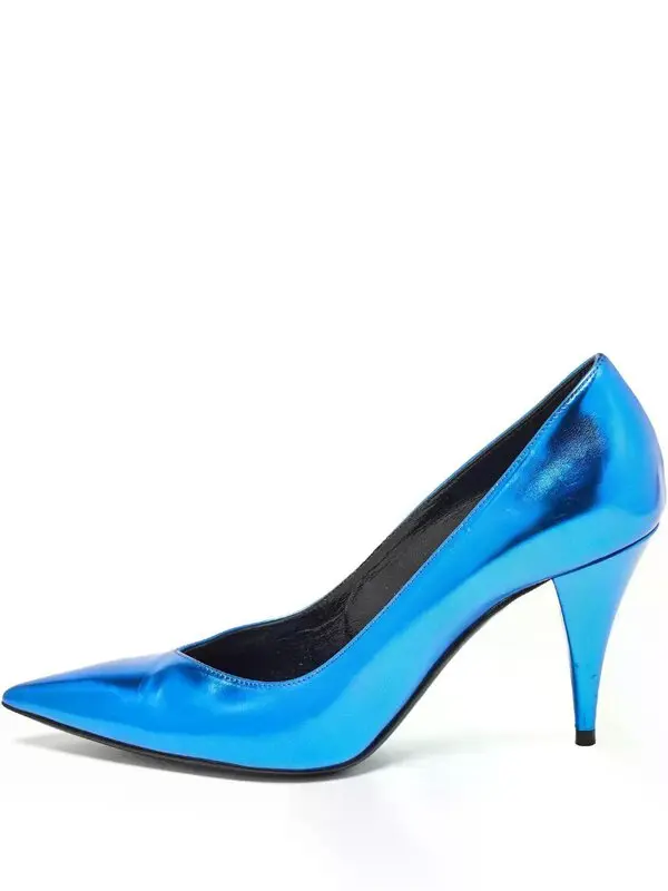 Saint Laurent 90mm Metallic Leather Pumps