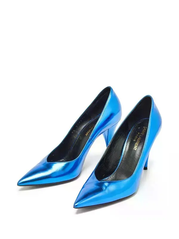 Saint Laurent 90mm Metallic Leather Pumps