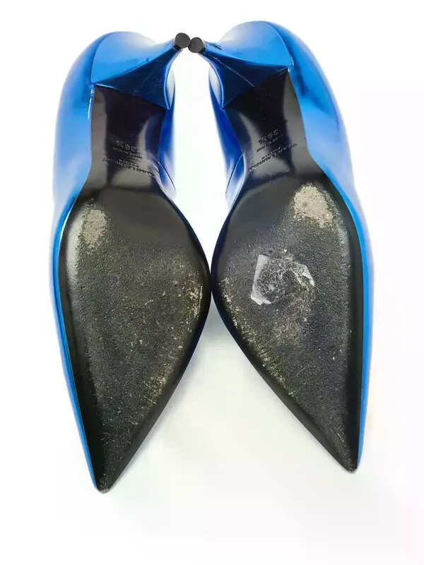 Saint Laurent 90mm Metallic Leather Pumps