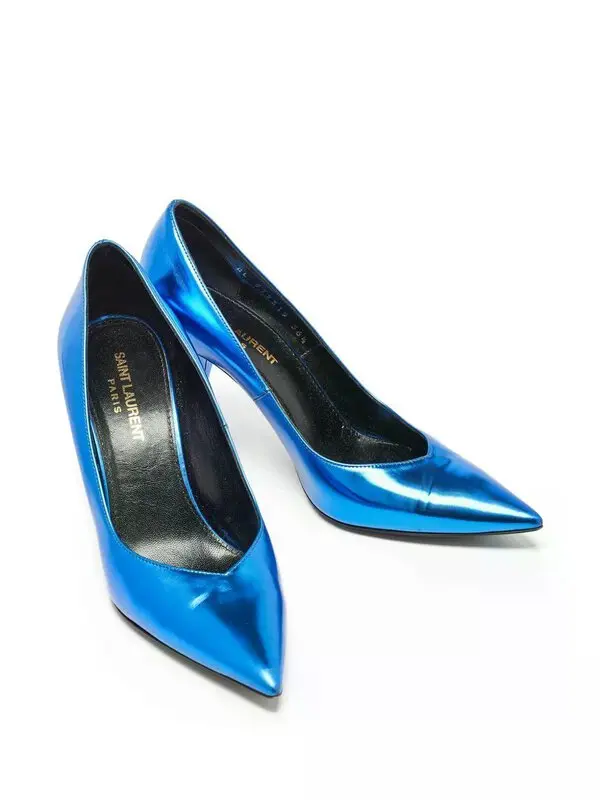 Saint Laurent 90mm Metallic Leather Pumps