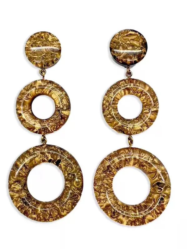 JENNIFER GIBSON JEWELLERY Vintage Italian Triple Clip-on Earrings - Gold