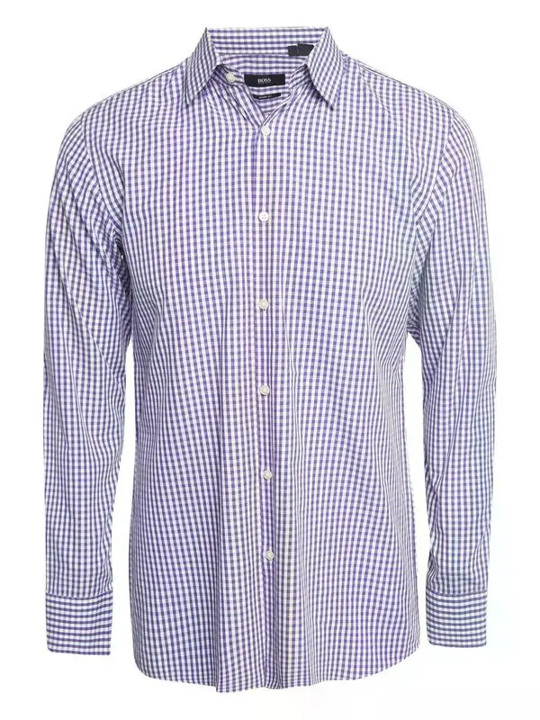 BOSS Pre-owned Checked Cotton Shirt - Purple