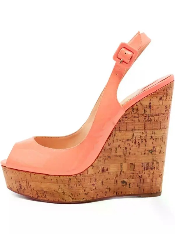 CHRISTIAN LOUBOUTIN 140mm Patent Peep-toe Wedge Sandals