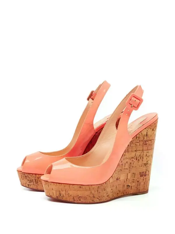 CHRISTIAN LOUBOUTIN 140mm Patent Peep-toe Wedge Sandals