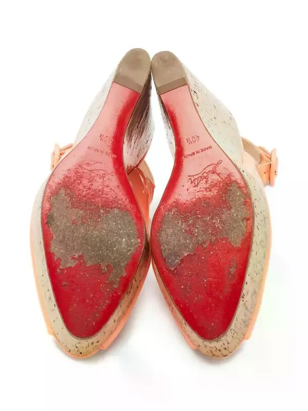 CHRISTIAN LOUBOUTIN 140mm Patent Peep-toe Wedge Sandals