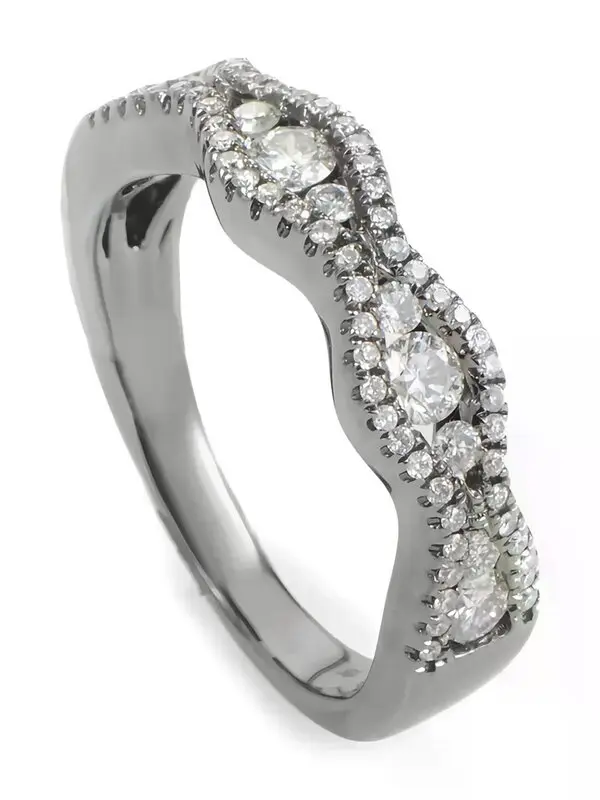 LB EXCLUSIVE 18k White Gold Diamond Wedding Band - Silver