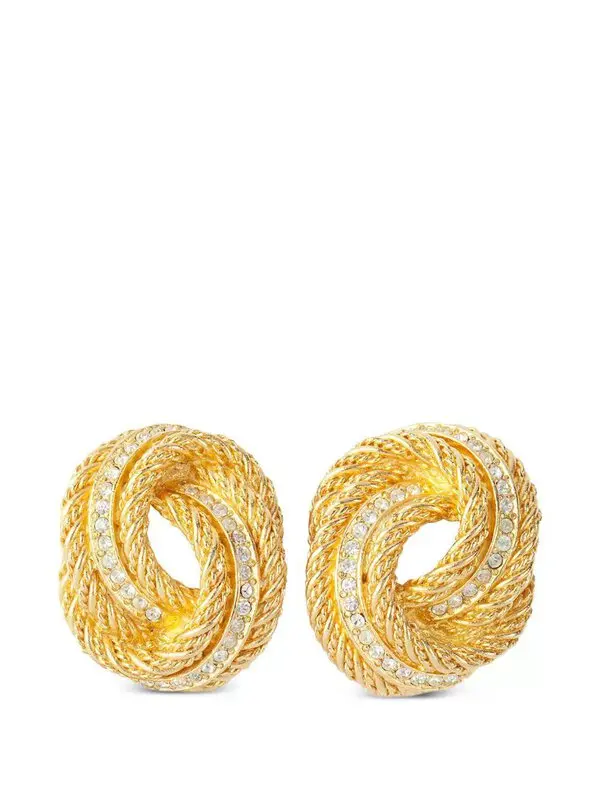 Dior 1970s Knot-detail Clip-on Earrings - Metallic