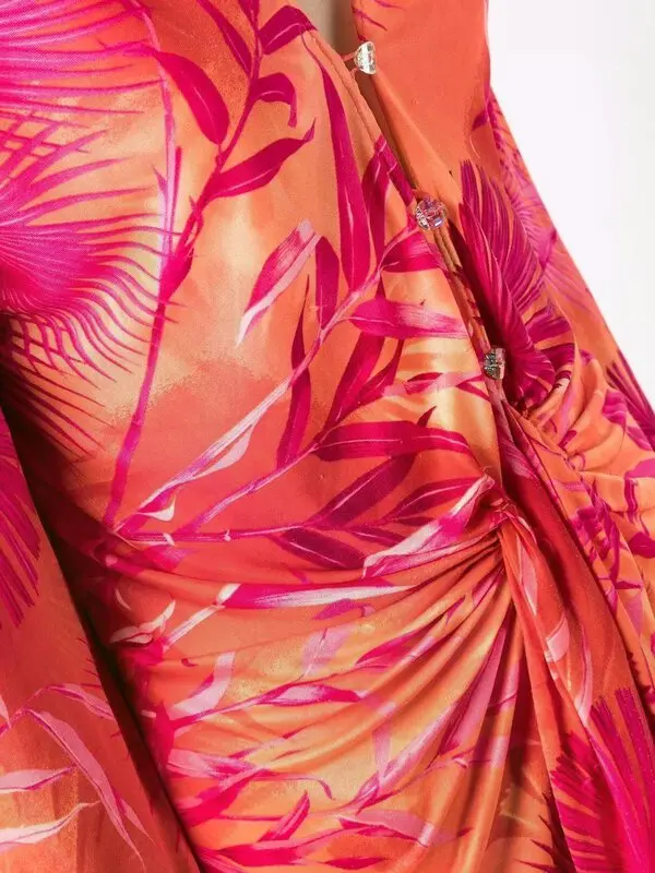 Versace 2000s Jungle Print Silk Dress