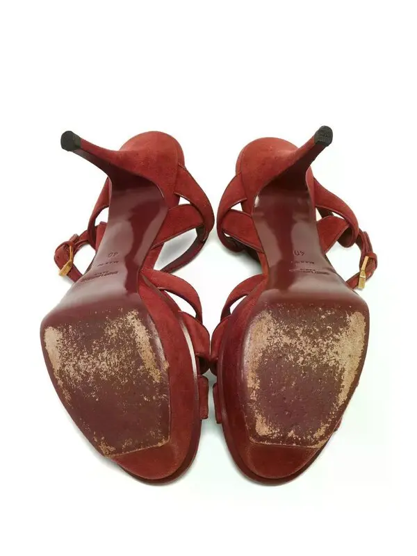 Saint Laurent 110mm Tribute Heeled Sandals - Red