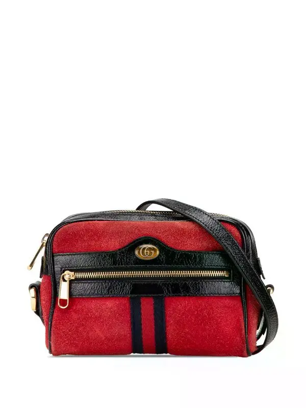 Gucci Mini Suede Ophidia Crossbody Bag - Red