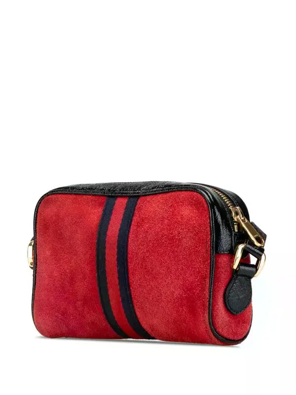 Gucci Mini Suede Ophidia Crossbody Bag - Red