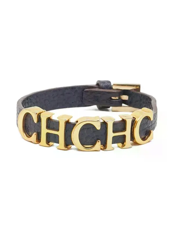 Carolina Herrera Leather Logo-charm Bracelet - Blue