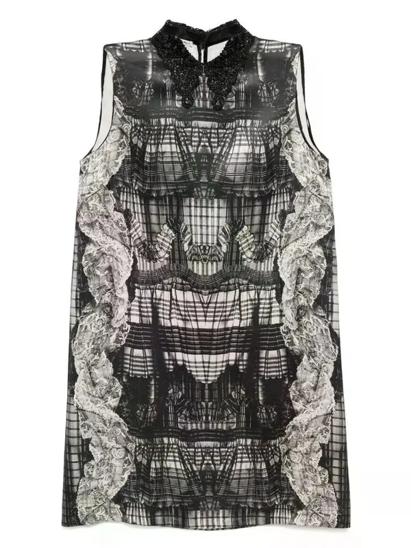 Miu Miu Trompe L'oeil Print Mini Shift Dress