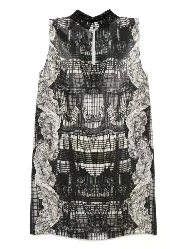 Miu Miu Trompe L'oeil Print Mini Shift Dress