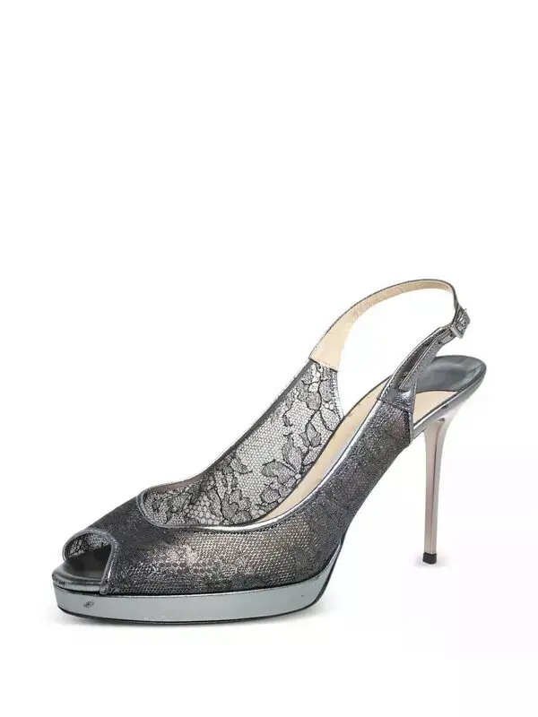 JIMMY CHOO 105mm Lace Slingback Sandals