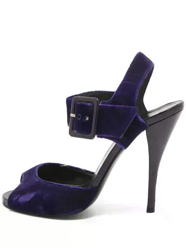 Pierre Hardy 115mm Velvet Sandals With Buckle Detail