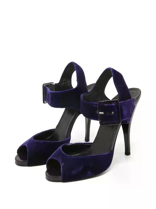 Pierre Hardy 115mm Velvet Sandals With Buckle Detail