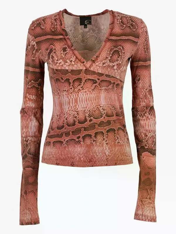 Just Cavalli Python-print V-neck Top