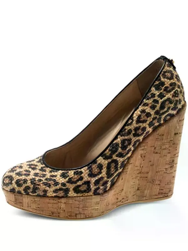 STUART WEITZMAN 125mm Leopard-print Wedge Pumps