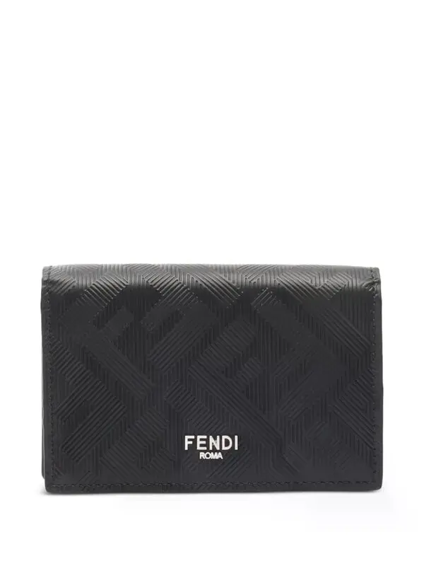 Fendi 2020s Shadow Zucca Card Case - Black