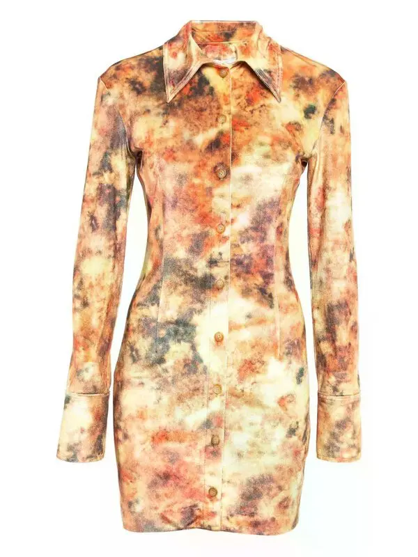 Nanushka Velvet Tie-dye Dress