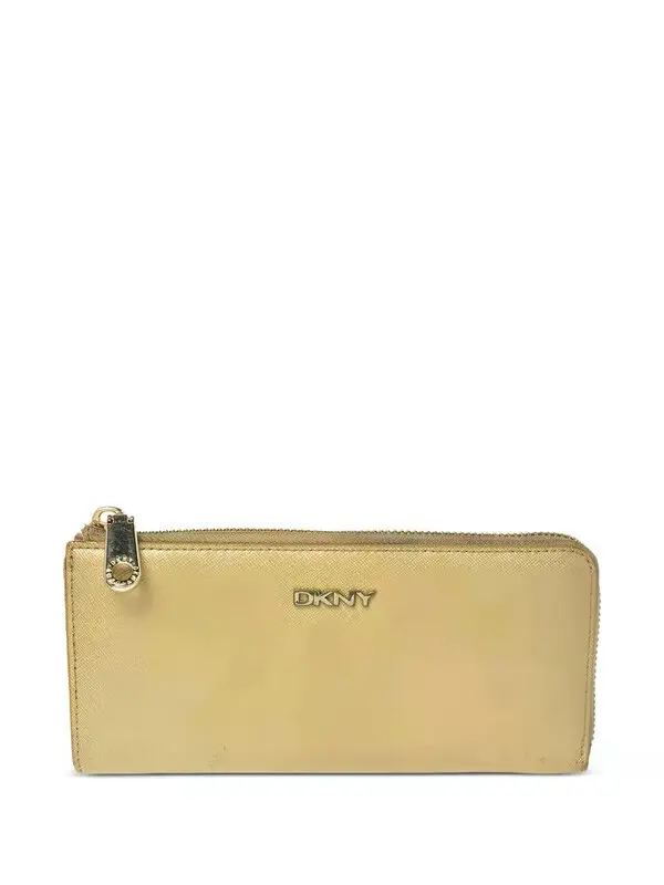 Dkny Pre-owned Zip Leather Continental Wallet - Neutrals