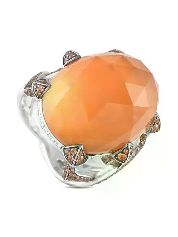 Stephen Webster 18k White Gold Diamond, Quartz And Orange Sapphire Ring - Silver