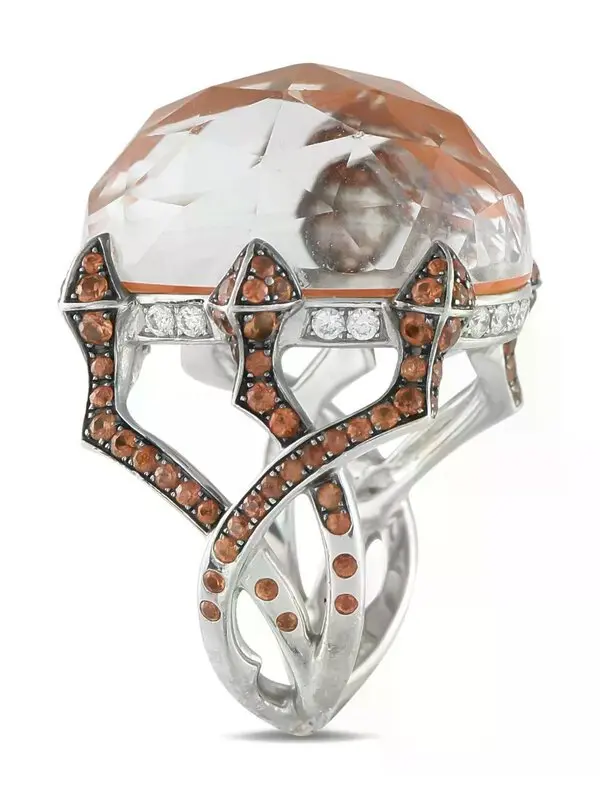 Stephen Webster 18k White Gold Diamond, Quartz And Orange Sapphire Ring