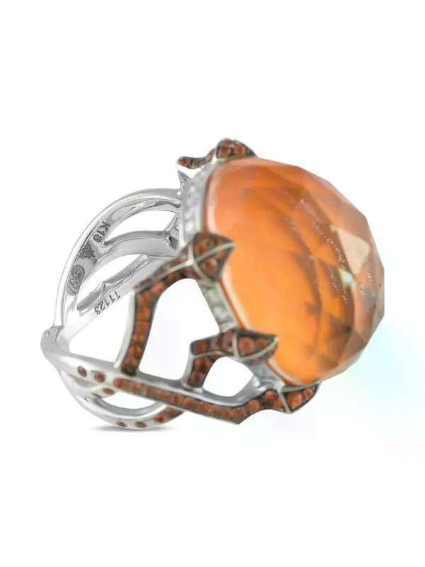 Stephen Webster 18k White Gold Diamond, Quartz And Orange Sapphire Ring