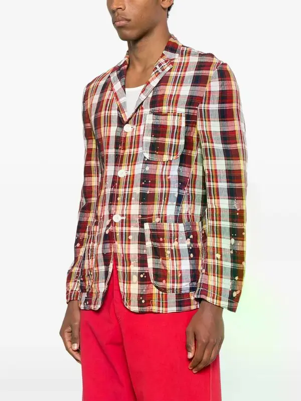 Comme Des Garçons 2012 Bleached Tartan Jacket