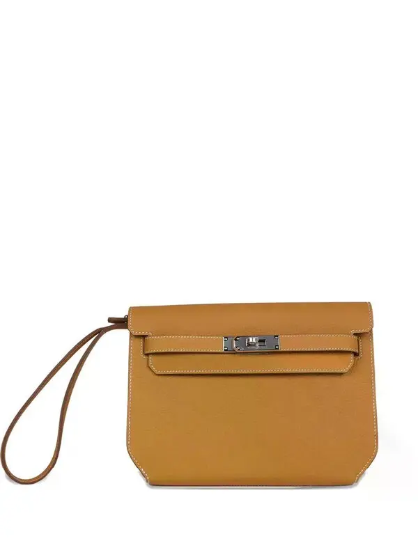 Hermès Kelly Depeches 25 Leather Clutch - Brown
