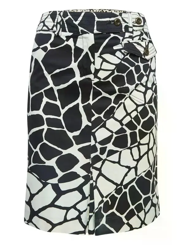 Roberto Cavalli Printed Midi Skirt - Black