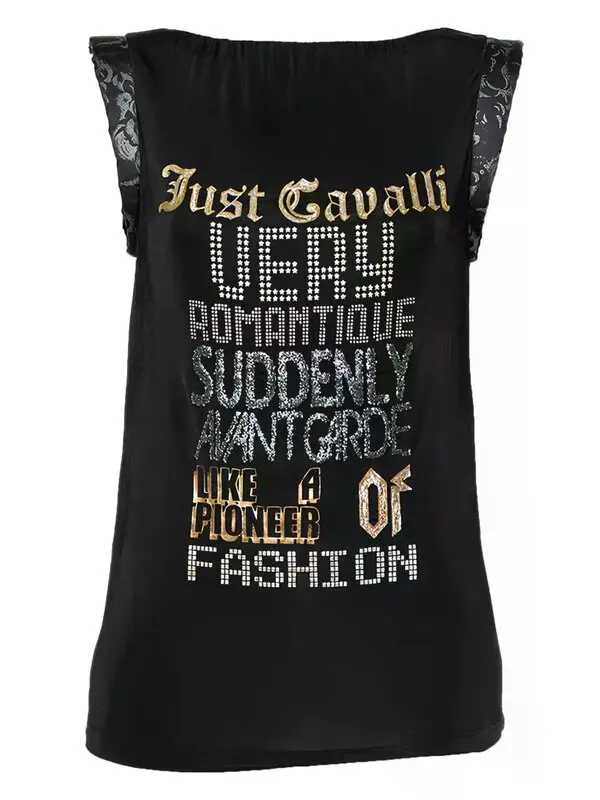 Just Cavalli Sequin-embellished Graphic Top
