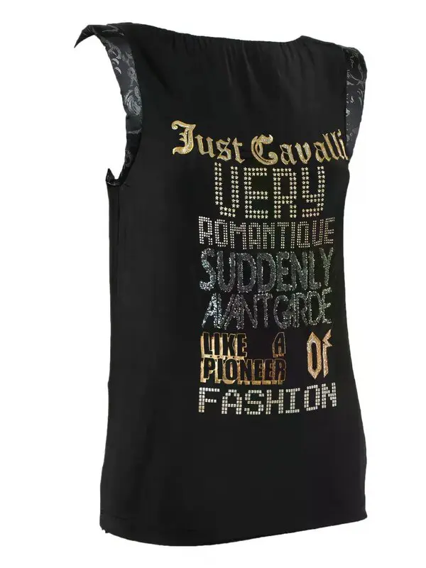 Just Cavalli Sequin-embellished Graphic Top