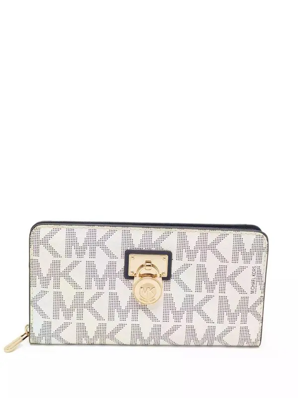 Michael Kors Logo-embossed Zip-around Wallet - White
