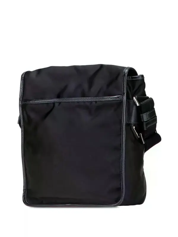 Prada Tessuto Buckle Messenger Bag - Black