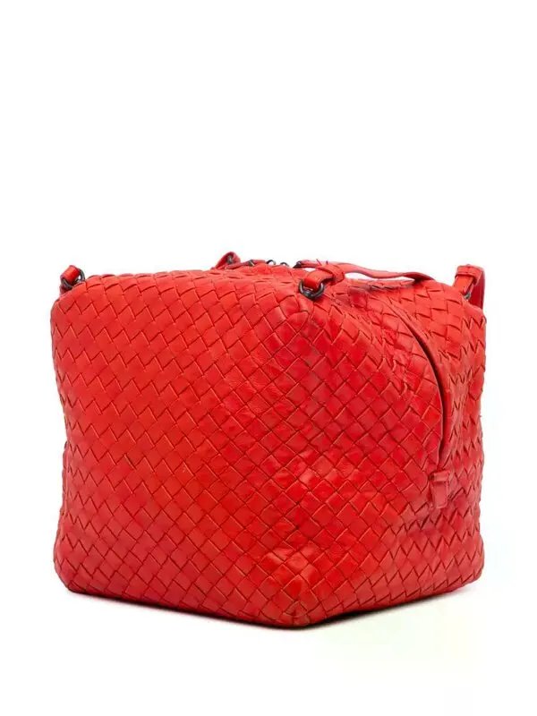 Bottega Veneta Nappa Intrecciato Cube Shoulder Bag - Red
