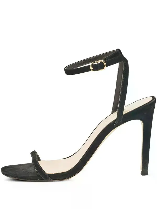 STUART WEITZMAN 100mm Suede Ankle-strap Sandals - Black