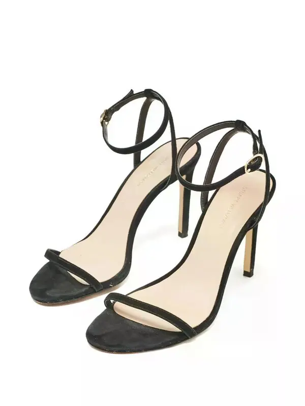 STUART WEITZMAN 100mm Suede Ankle-strap Sandals - Black