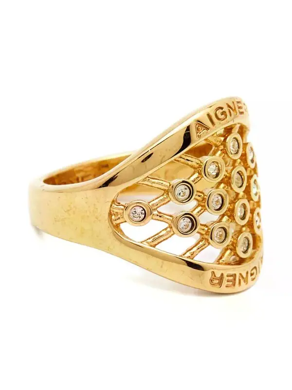AIGNER Crystal-embellished Lattice Ring
