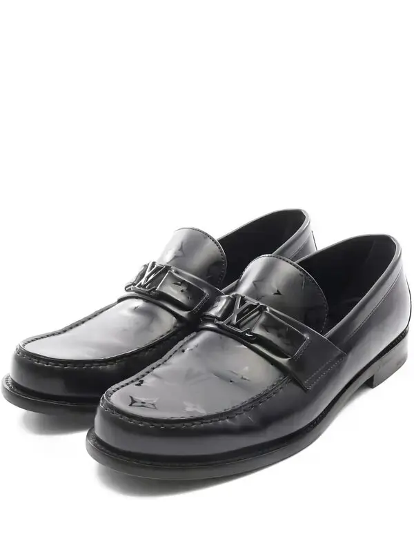 LOUIS VUITTON Monogram Leather Loafers