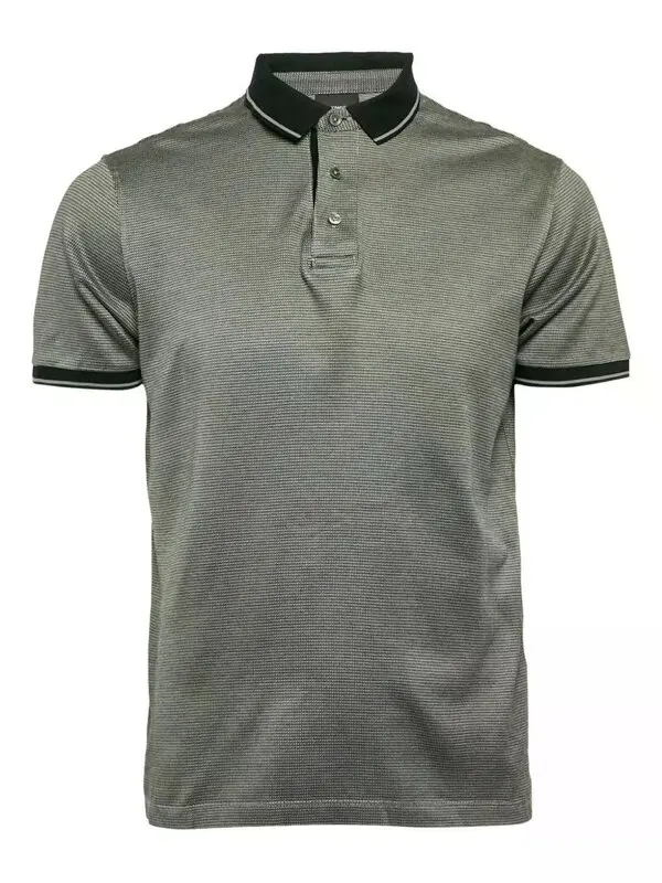 Emporio Armani Buttoned Placket-knit Polo Shirt - Grey