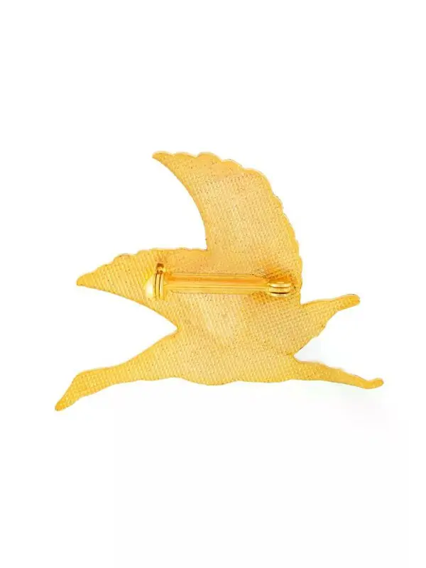 SUSAN CAPLAN Gold Plated Flying Goose Brooch