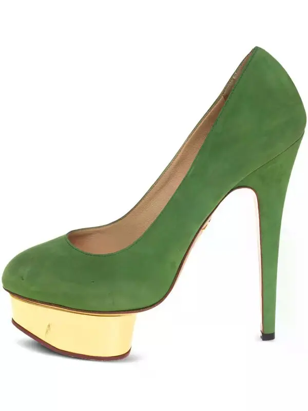 CHARLOTTE OLYMPIA 140mm Suede Platform Pumps - Green