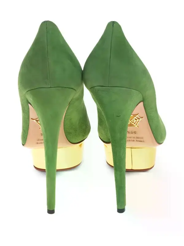 CHARLOTTE OLYMPIA 140mm Suede Platform Pumps - Green