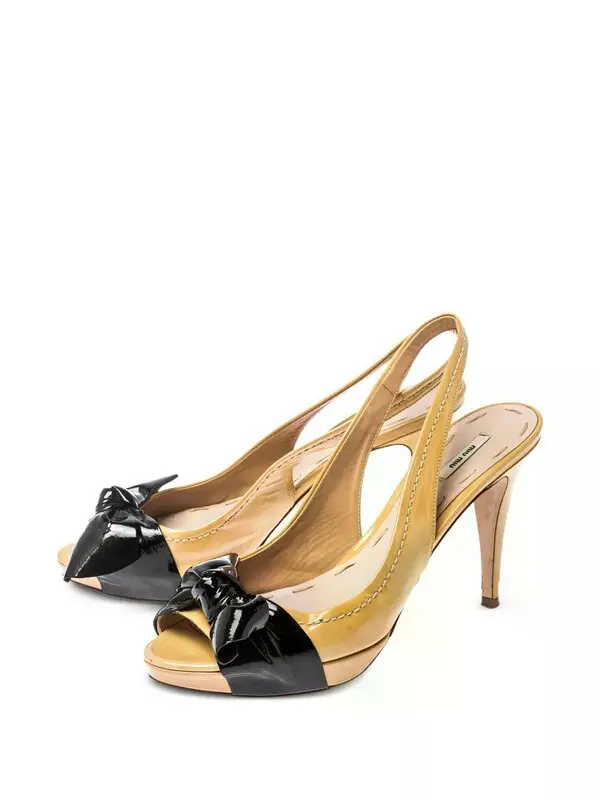 Miu Miu 100mm Bow-detail Slingback Pumps