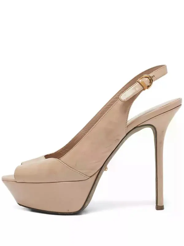 SERGIO ROSSI 120mm Godiva Peep-toe Slingback Platform Pumps