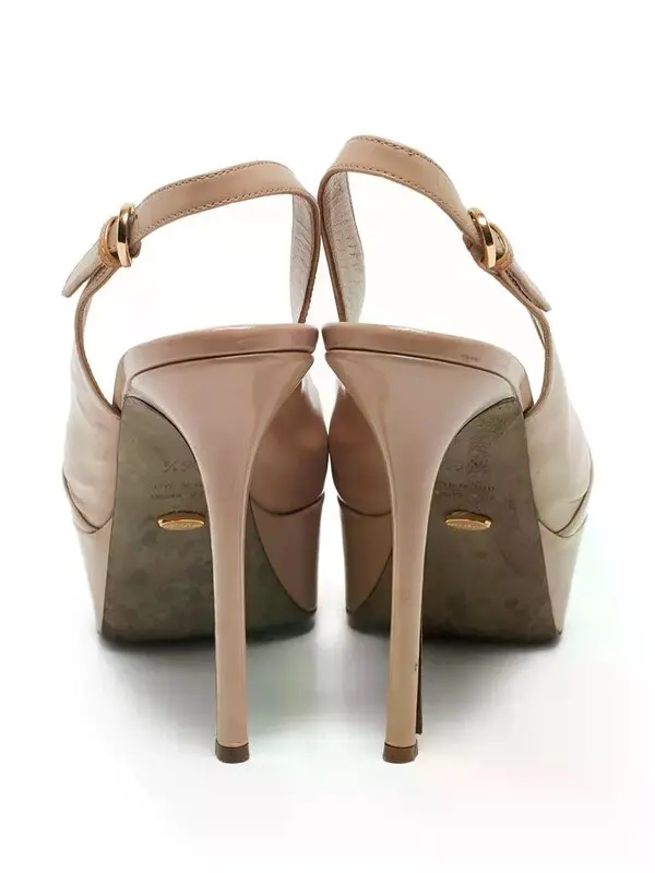 SERGIO ROSSI 120mm Godiva Peep-toe Slingback Platform Pumps