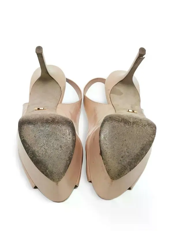 SERGIO ROSSI 120mm Godiva Peep-toe Slingback Platform Pumps